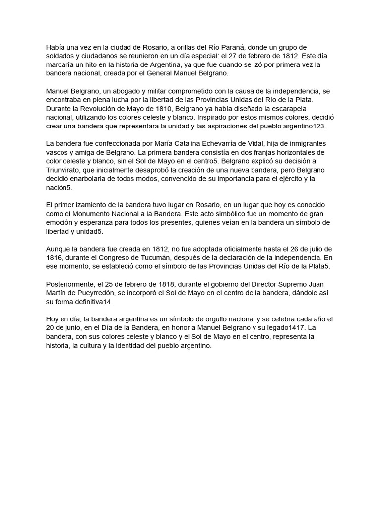 Cuento Creación de La Bandera | PDF