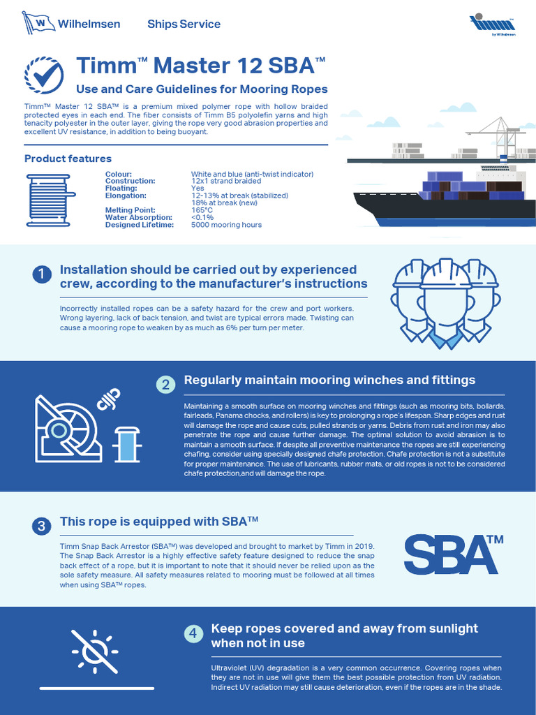 Timm Master 12 Sba - Use and Care | PDF | Rope | Chemical Substances