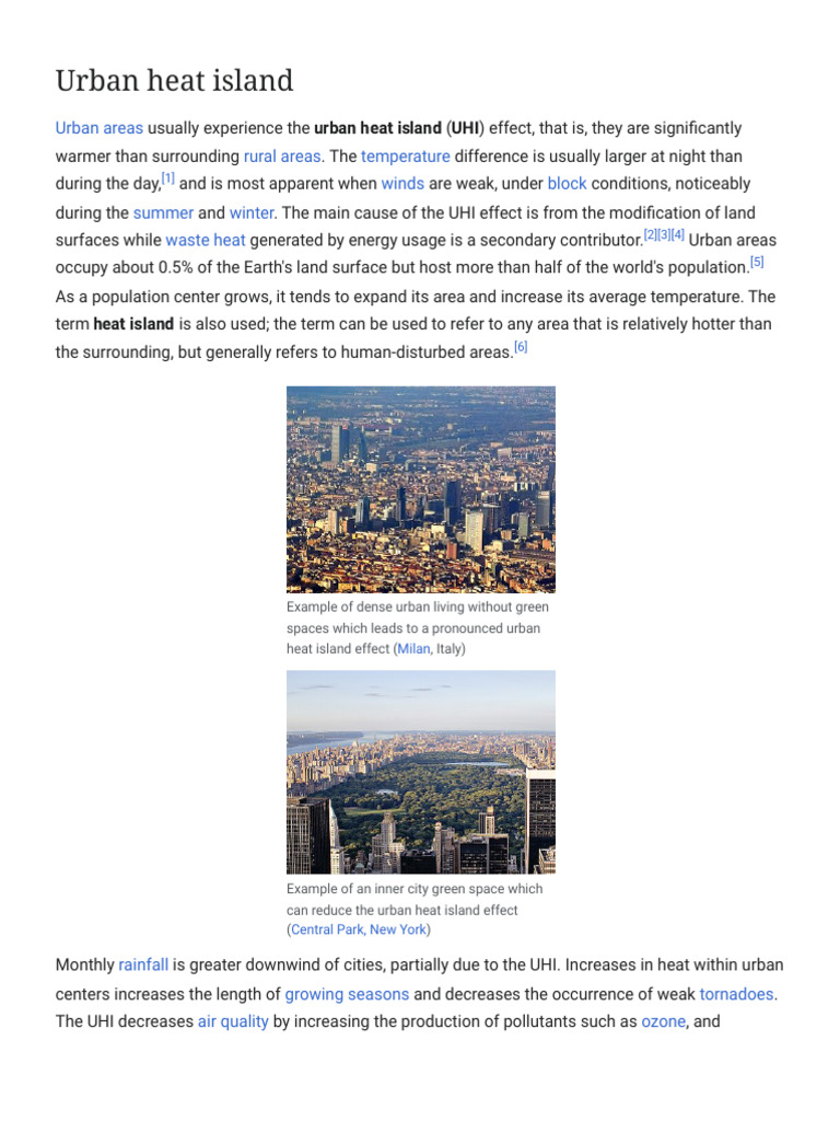 Urban Heat Island - Wikipedia | PDF | Physical Geography | Natural ...