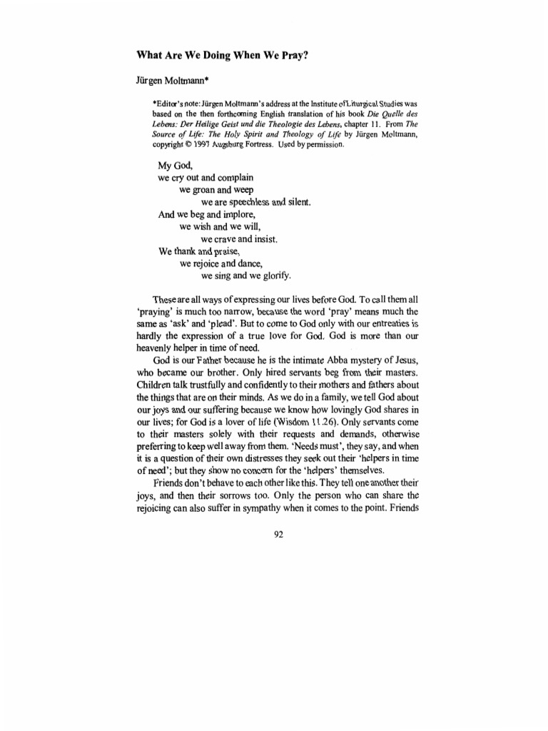 What Are We Doing When We Pray | PDF | Prayer | Intercession