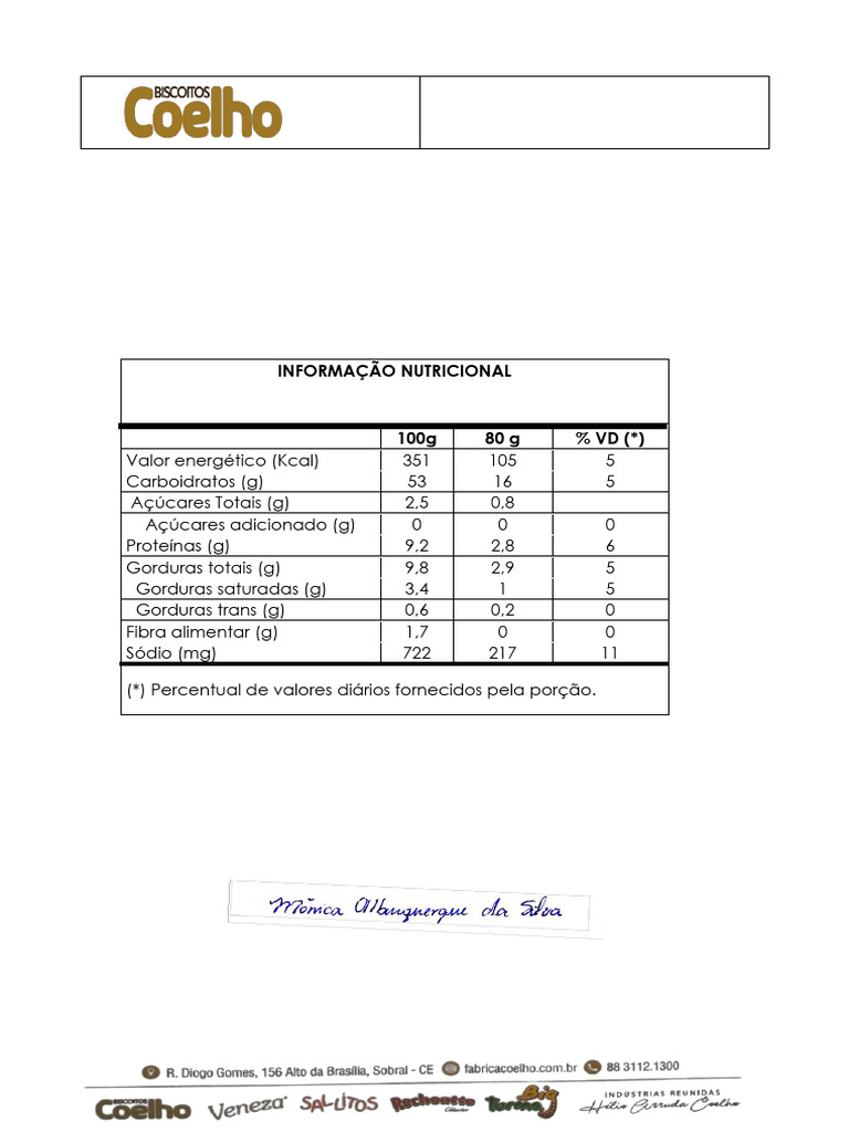 2-Ficha Tã - Cnica Cream Cracker | PDF