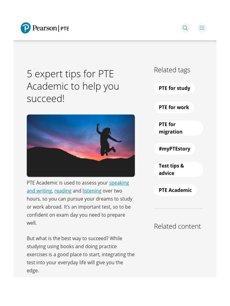 Expert Tips for PTE Academic Success | PDF | English Language | Healthy ...
