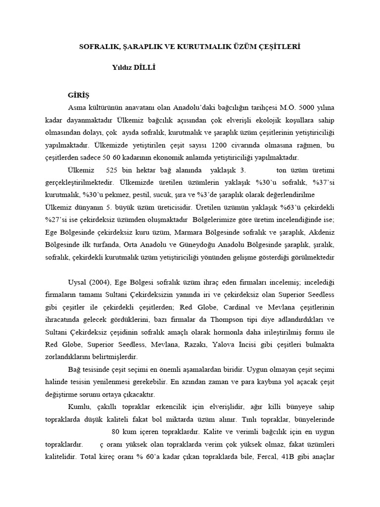 UZUM CESITLERI YILDIZ DILLI | PDF