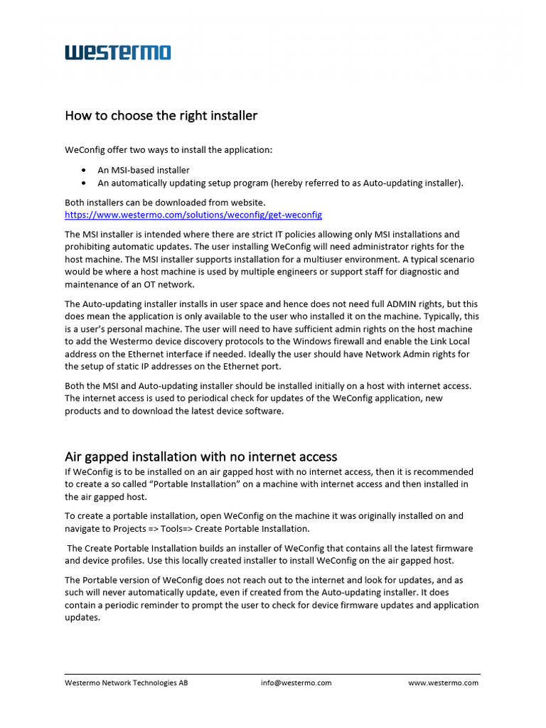 weconfig_how_to_choose_the_right_installer | PDF | Installation (Computer Programs) | Internet