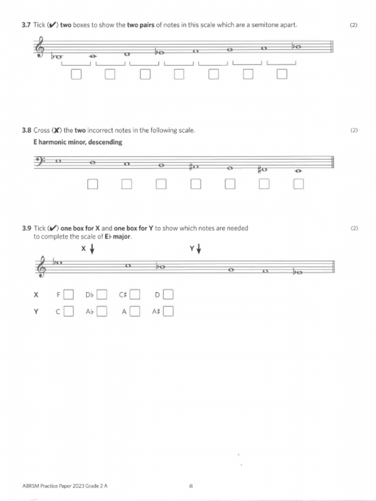 ABRSM Grade 2 - Practice Paper-8 | PDF