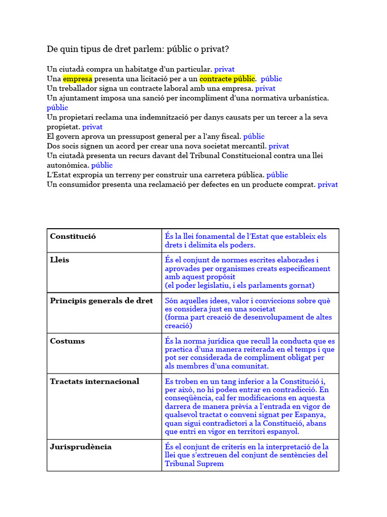 De Quin Tipus de Dret Parlem | PDF