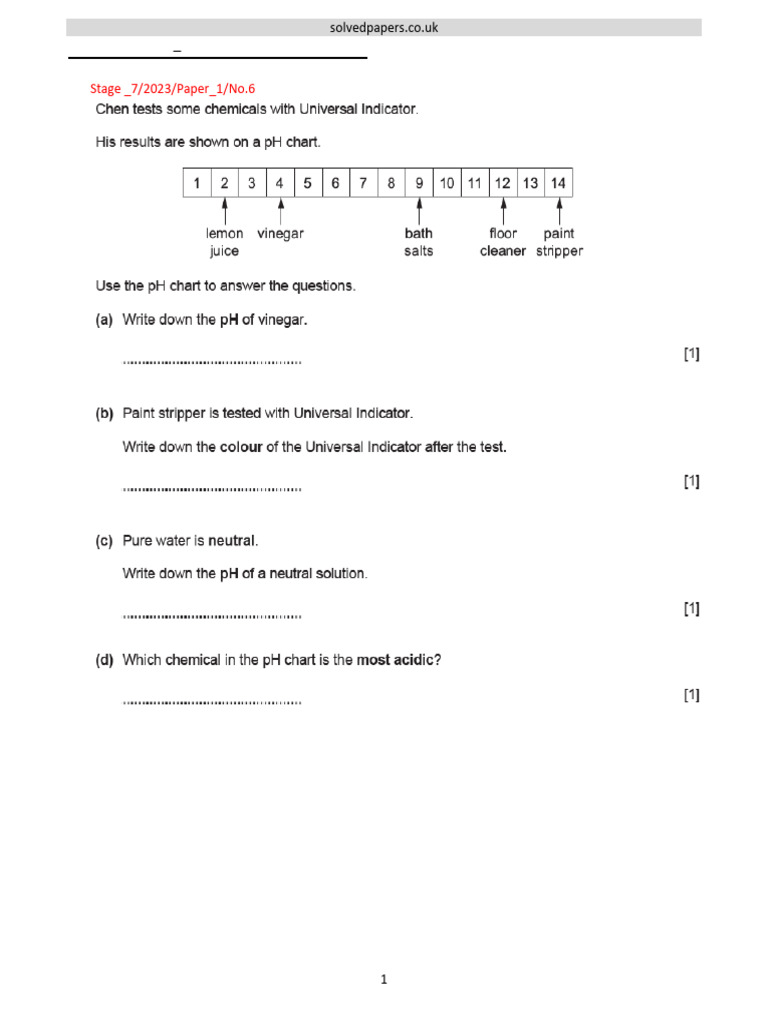 2023 2 Acids and Bases Checkpoint Sec 1 Chemistry Progression Stage 7 | PDF