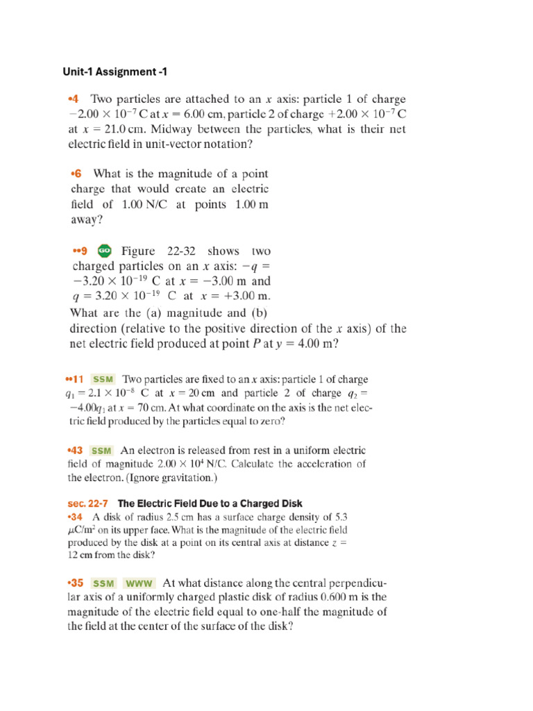 Unit1 Problems Set-1 | PDF