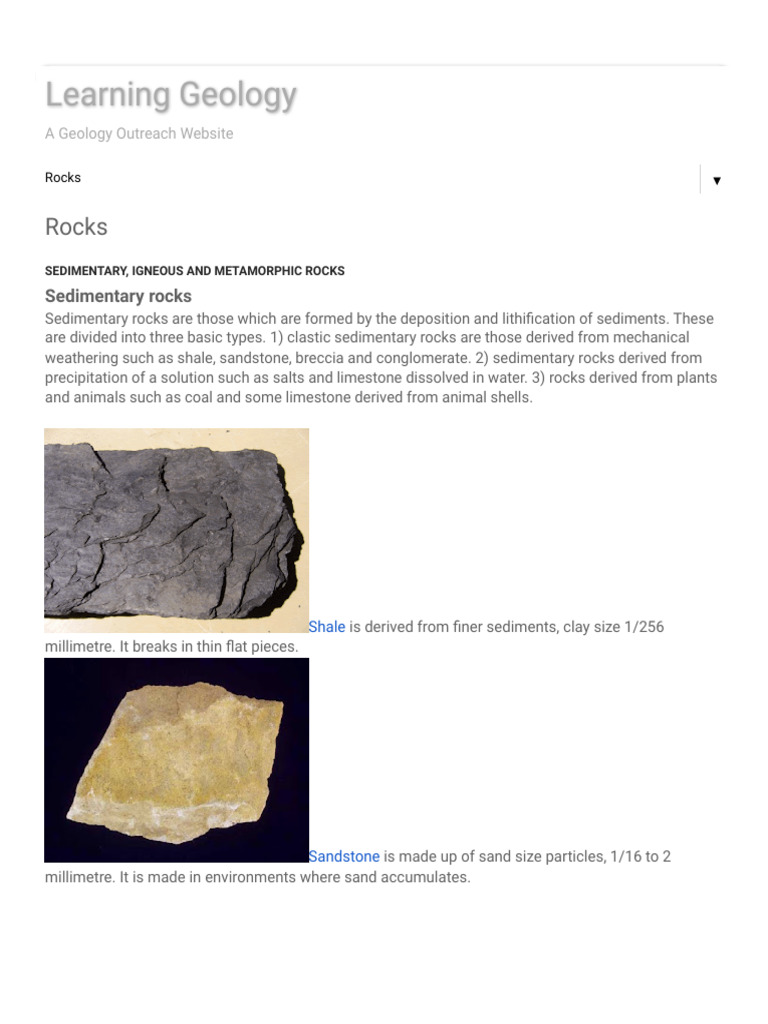 Learning Geology_ Rocks | PDF | Sedimentary Rock | Rock (Geology)