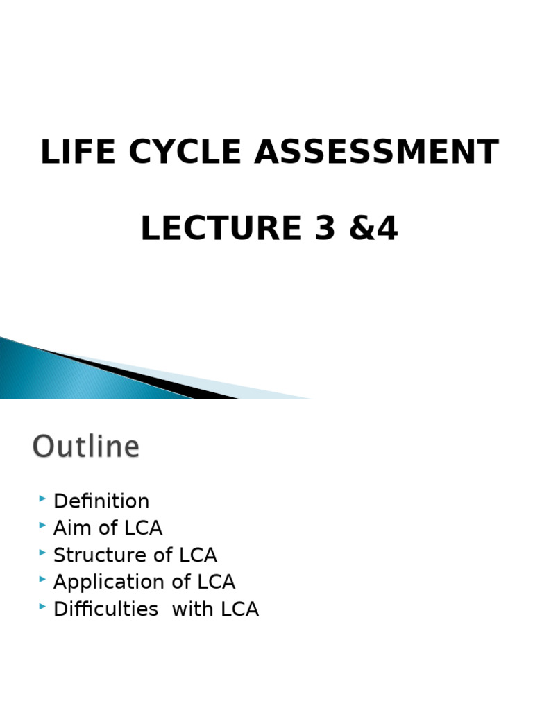Lecture 3&4-Life Cycle Assessment | PDF | Life Cycle Assessment
