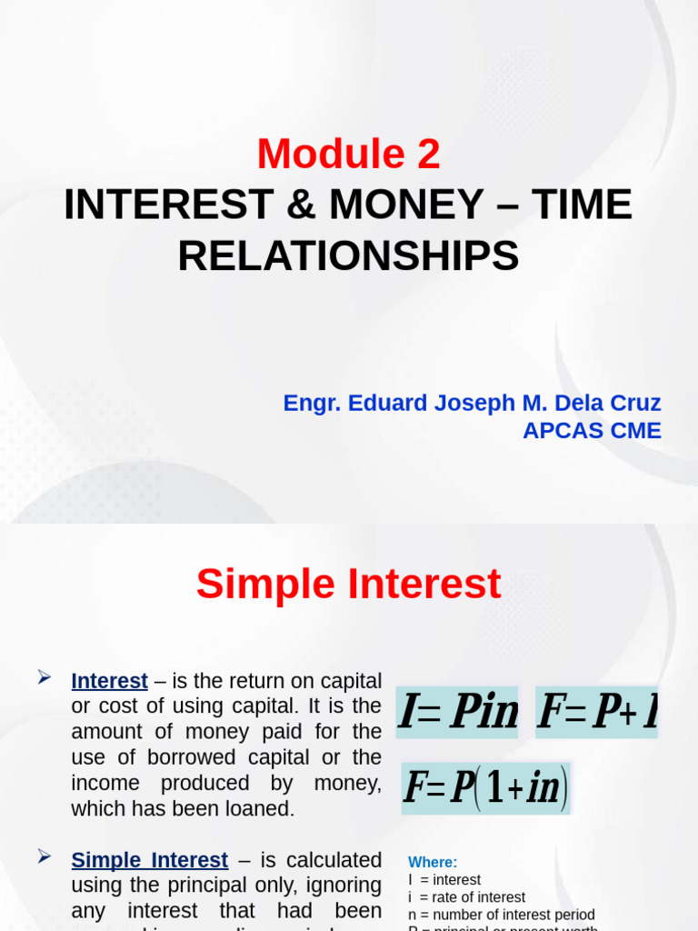 Engineering Economy Module 2 | PDF | Interest | Compound Interest