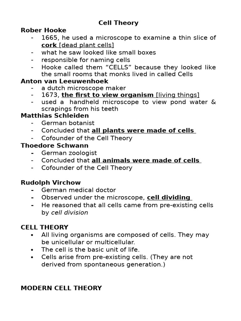 Cell Theory | PDF