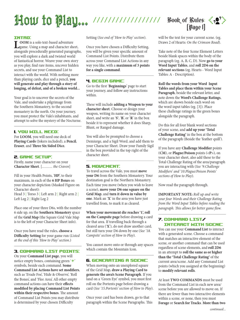 1. How to Play [Rules] | PDF