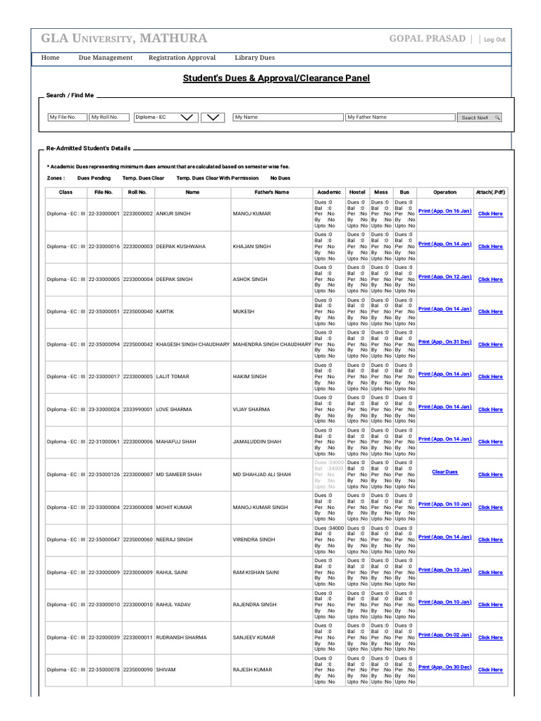 Student Dues - Registration Management II | PDF