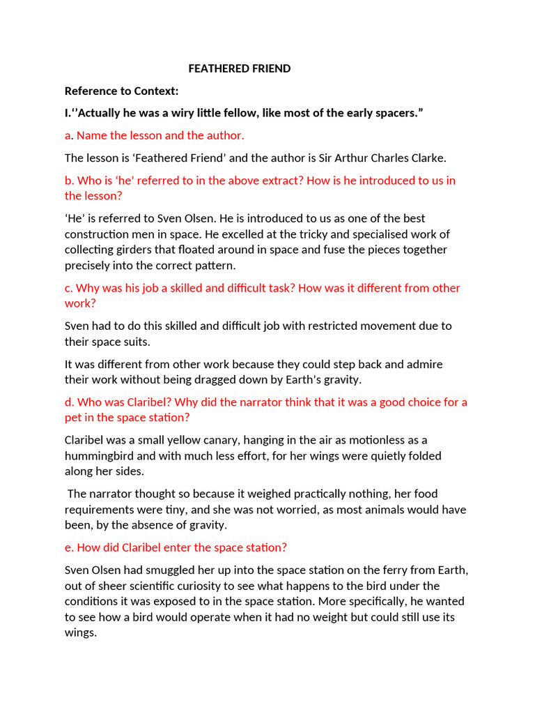 FEATHERED FRIEND | PDF