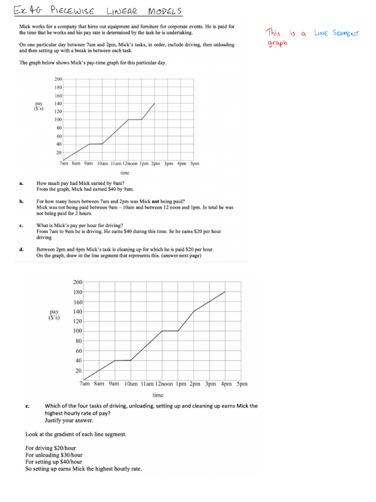 Ex 4G Piecewise Linear Models | PDF