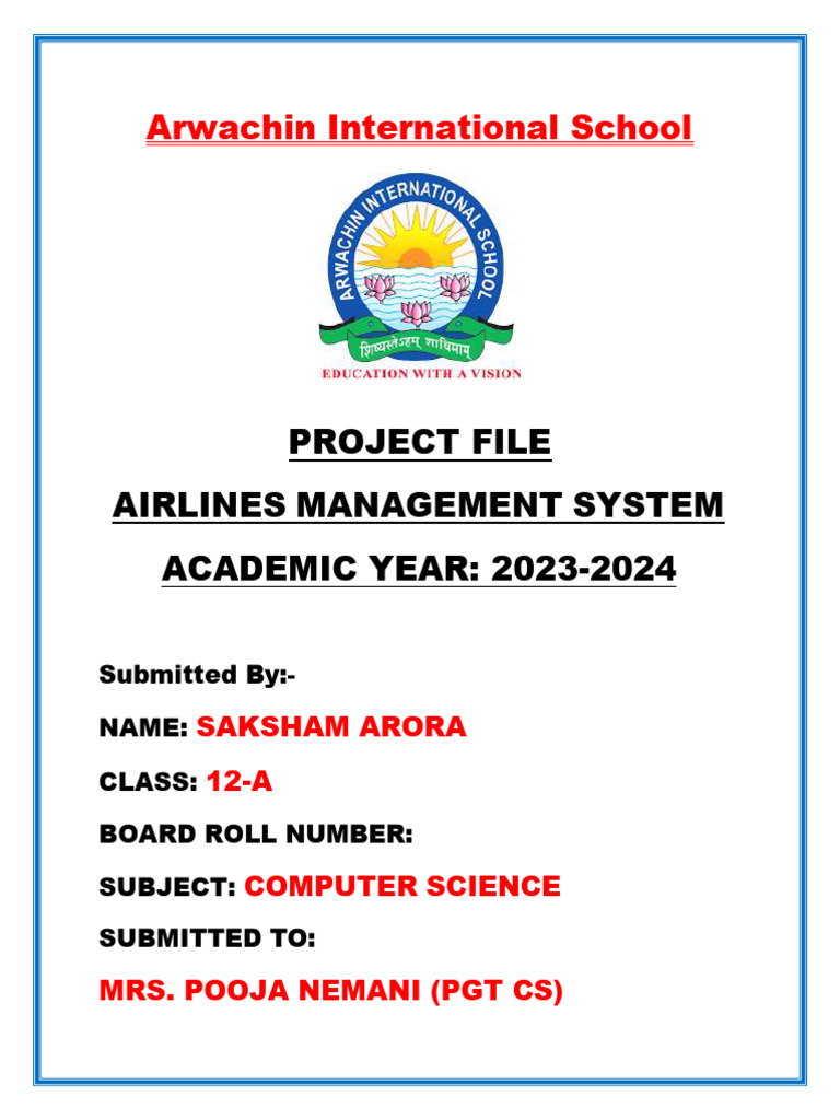Airlines management | PDF | Databases | User (Computing)