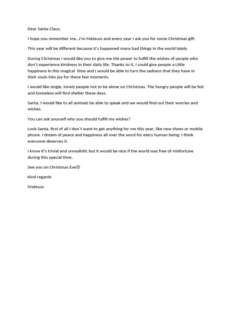 Dear Santa Claus | PDF
