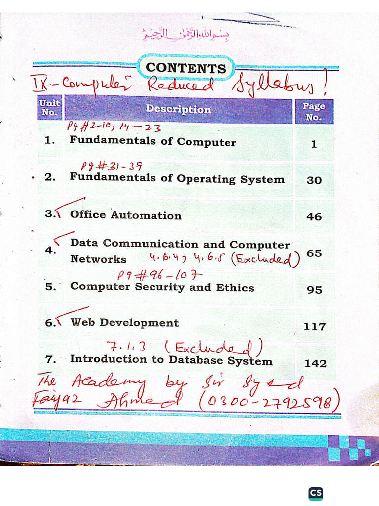 IX-Computer Approved Reduced Syllabus | PDF