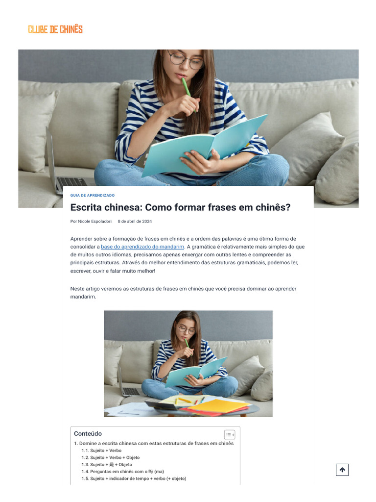 Estruturas de Frases em Chinês | PDF | Assunto (gramática) | Chinês ...