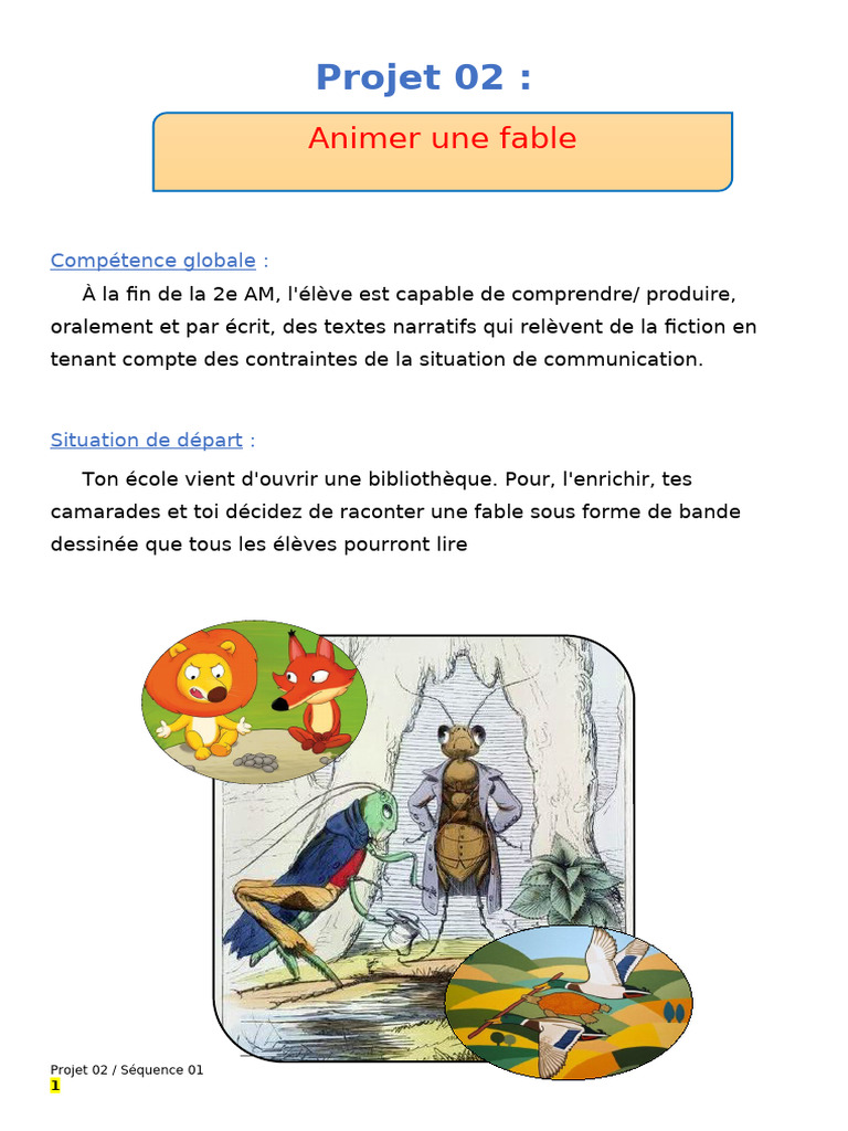 Animer une fable en bande dessinée | PDF | Fable | Phrase
