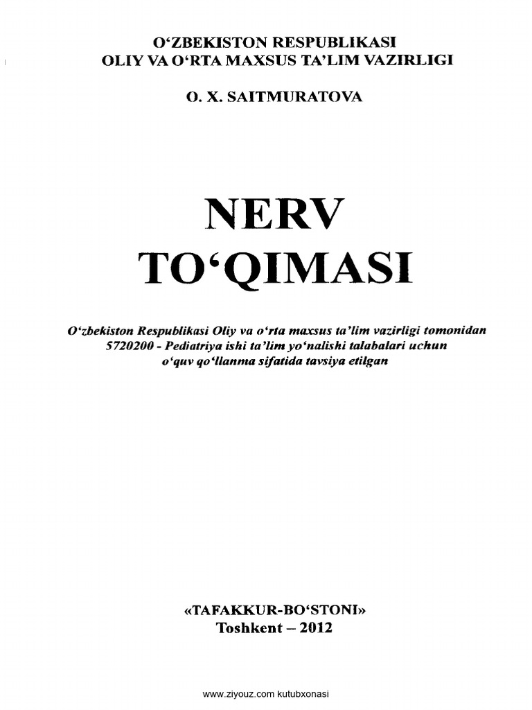 Nerv To'qimasi (O.saitmuratova) | PDF