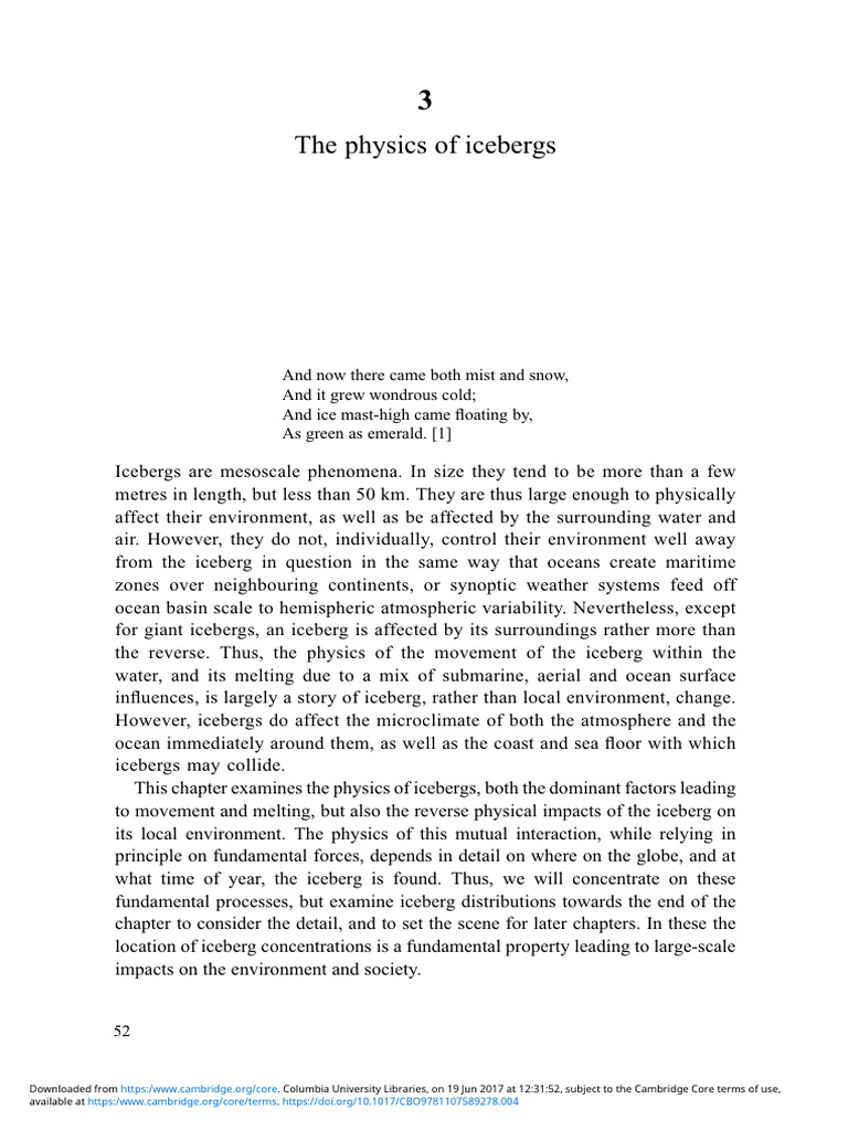 Iceberg Physics: Movement and Effects | PDF | Force | Sea Ice