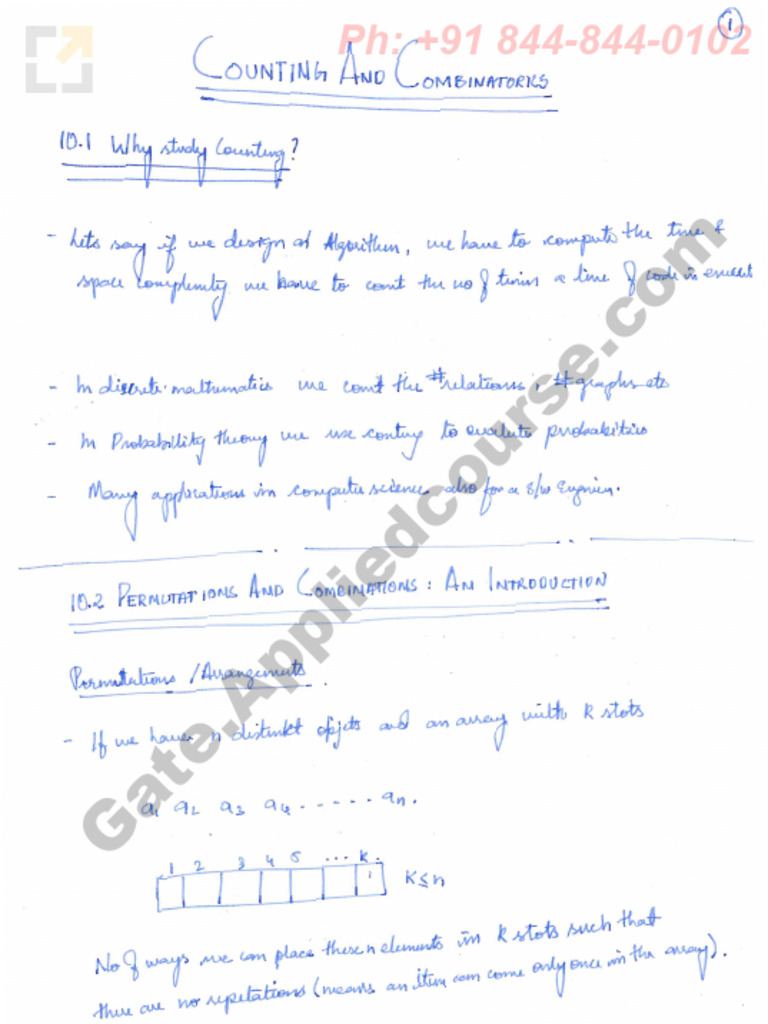 Counting and Combinatorics | PDF