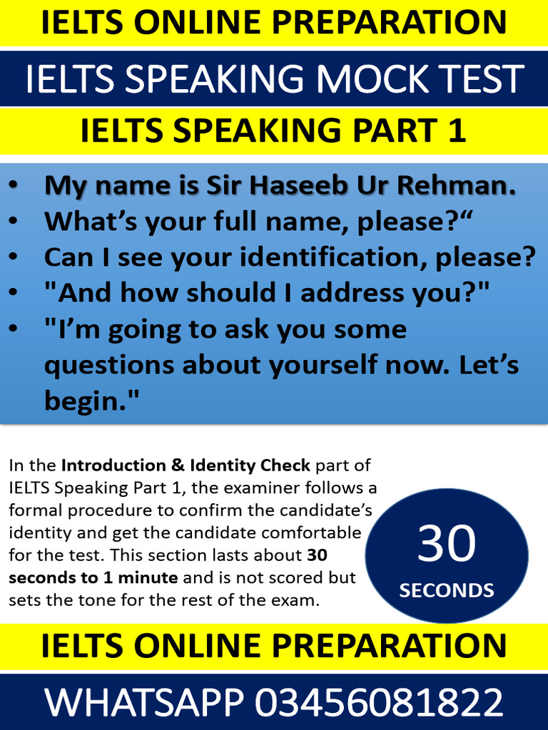 IELTS SPEAKING MOCK TEST Set 2 Test 2 | PDF | Puzzles | International ...