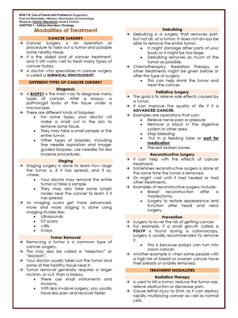 CellAb Notes - 2 Surgical and Chemo | PDF | Hematopoietic Stem Cell ...