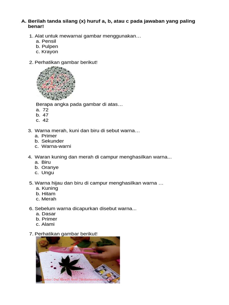 SAS 1 Seni Rupa Kelas 2 (Websiteedukasi.com) | PDF