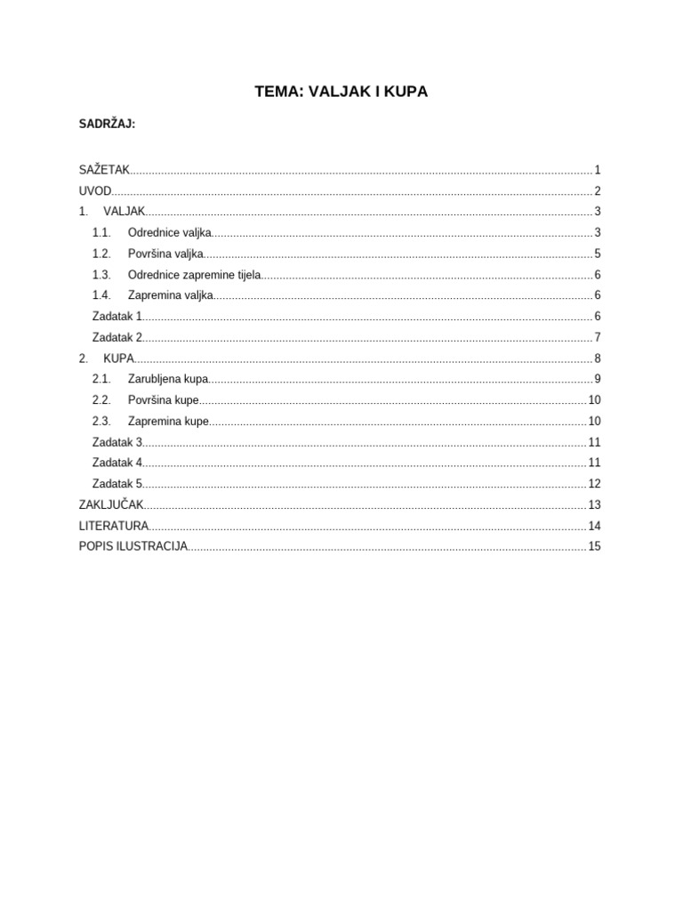Valjak I Kupa | PDF