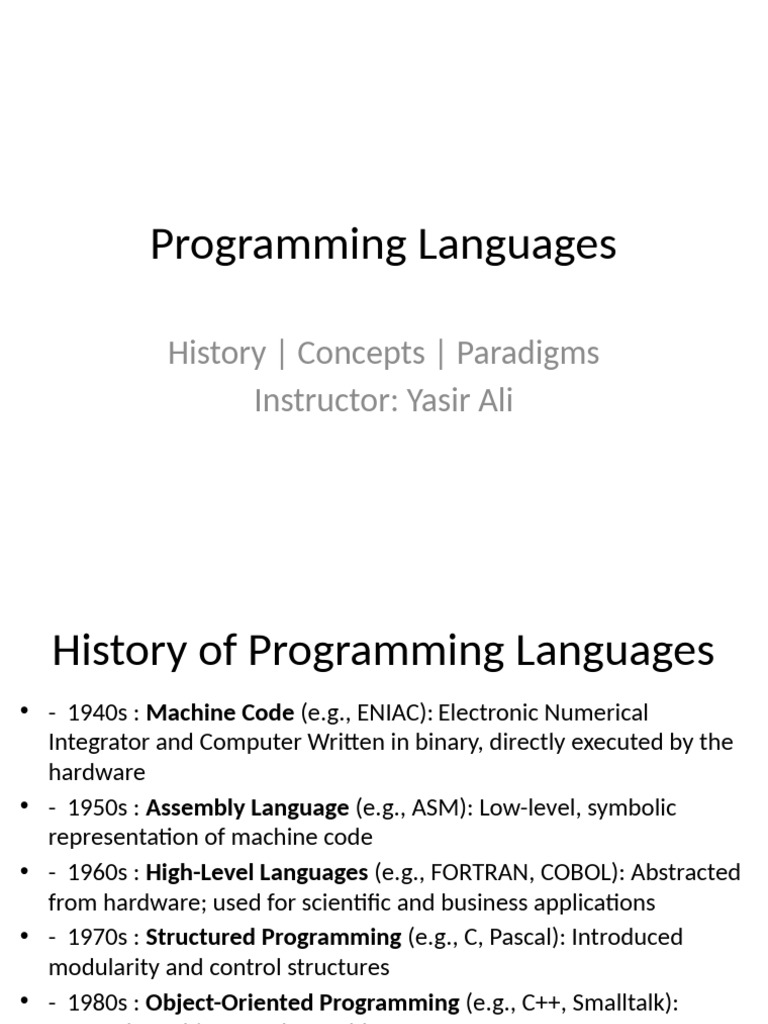 Lec 8 Programming - Languages | PDF | Programming Paradigms | Object Oriented Programming