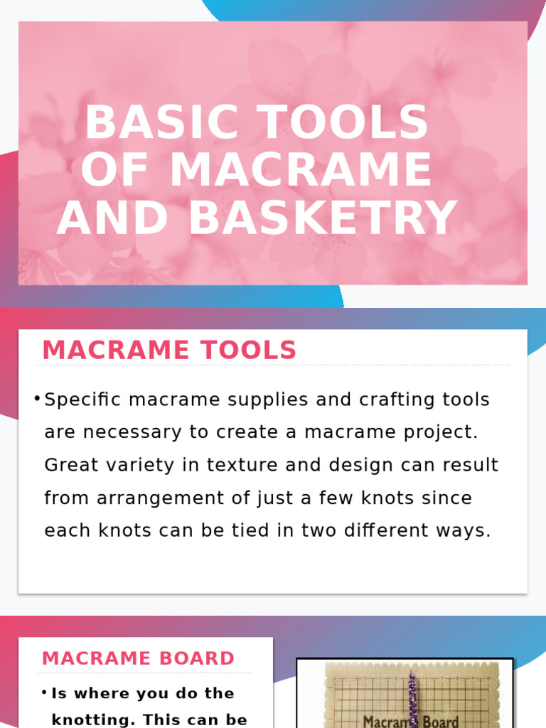 Essential Macrame and Basketry Tools | PDF