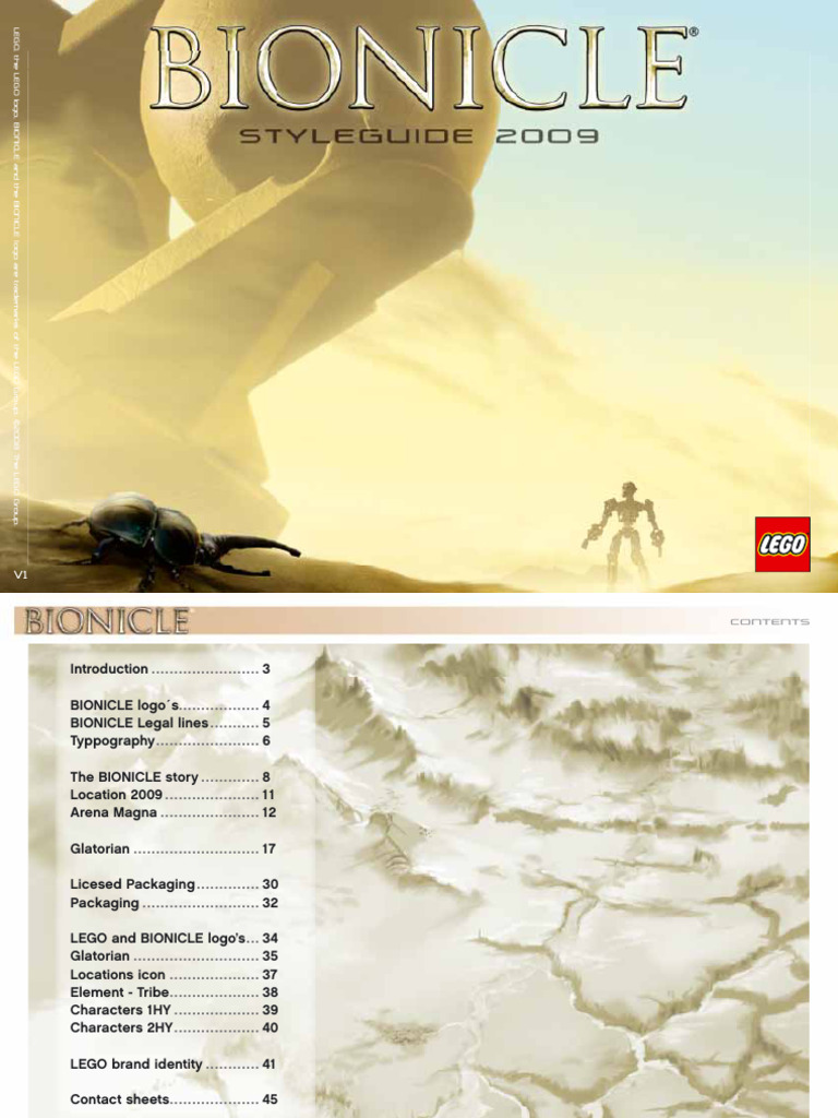 BIONICLE STYLEGUIDE 2009 v1 | PDF | Graphic Design