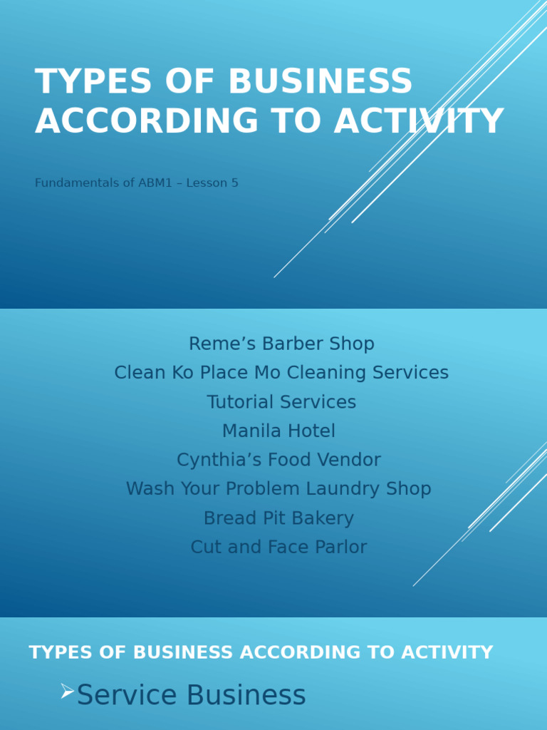 Lesson-5-TYPES-OF-BUSINESS-ACCORDING-TO-ACTIVITIES | PDF