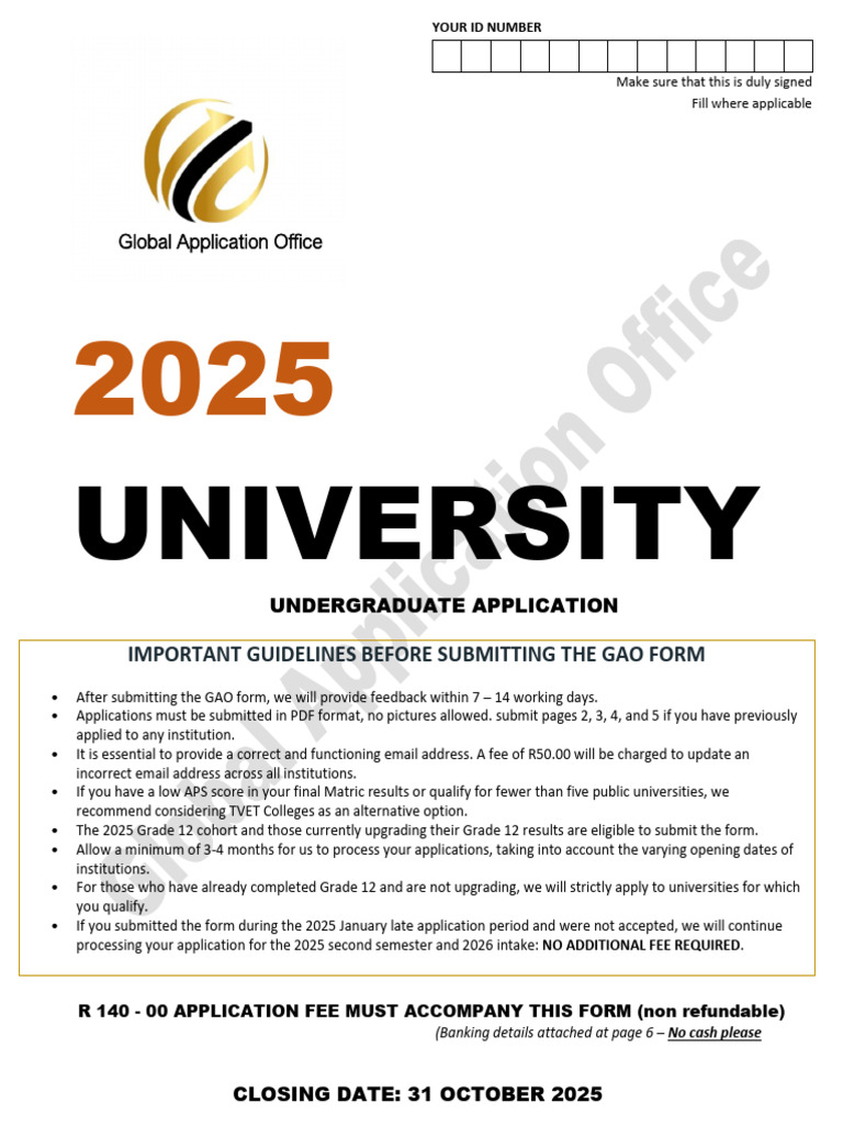GAO 2025 University Application | PDF