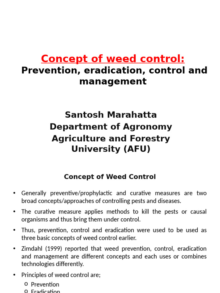 Weed Control: Prevention, Eradication, Management | PDF | Weed | Pest ...