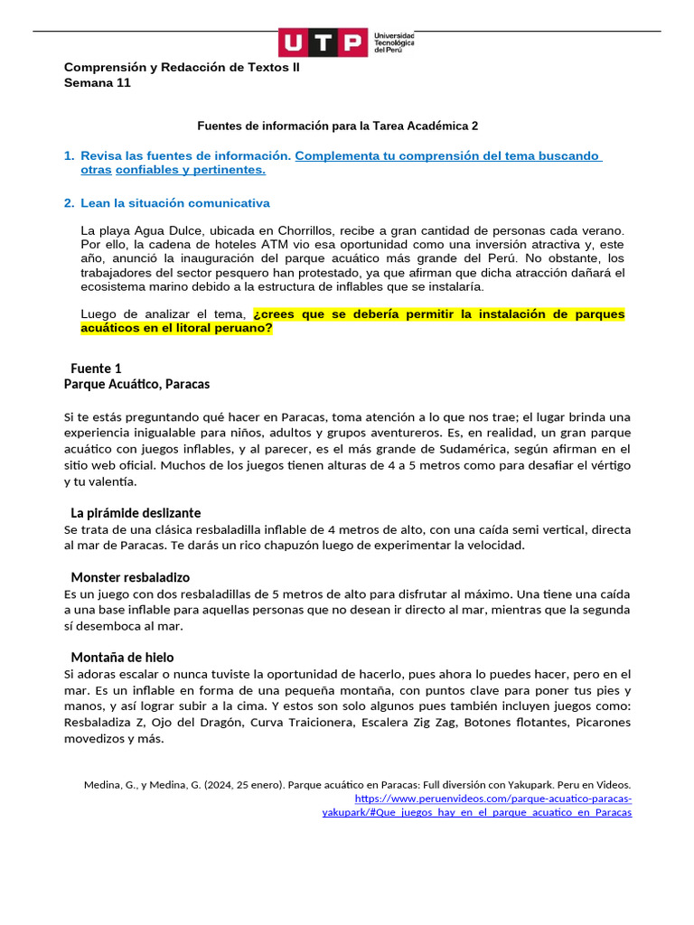 S11 Fuentes de Informaci N Tarea Acad Mica 2 | PDF | Turismo | Brasil