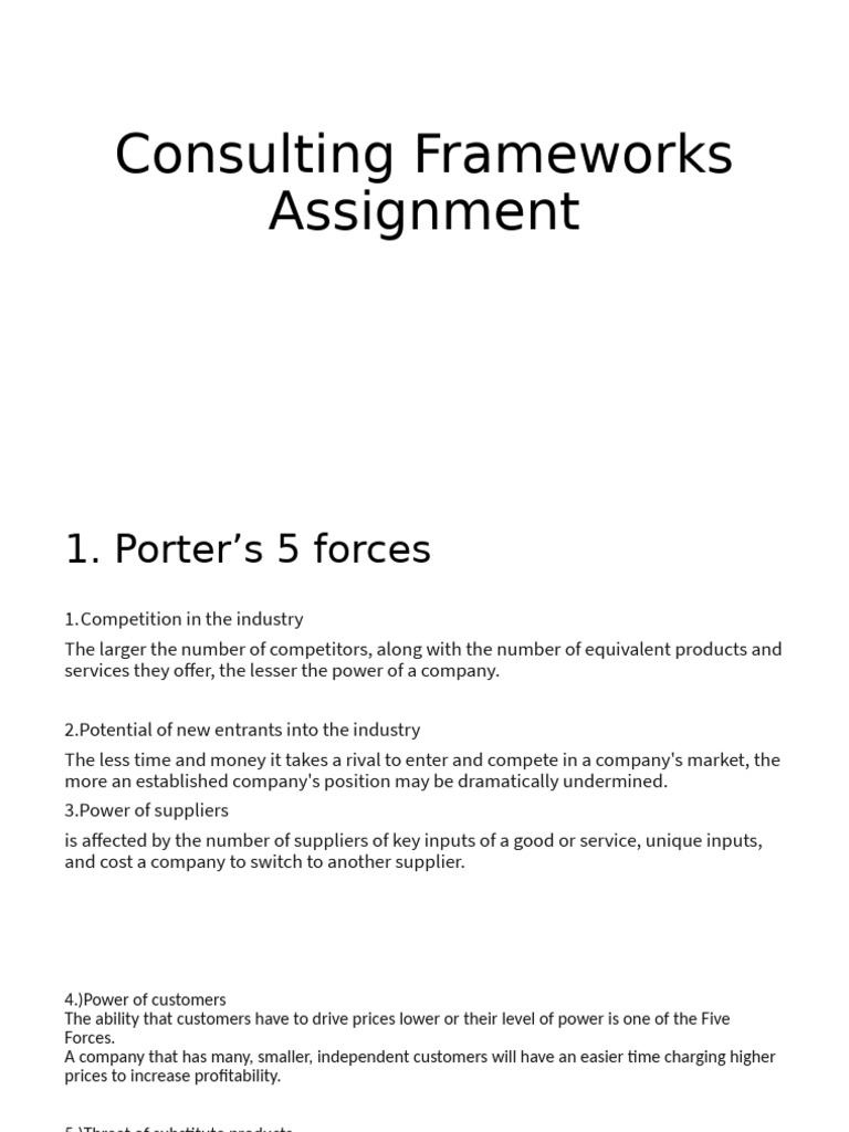 Consulting Frameworks Overview: Models & Analysis | PDF | Market ...