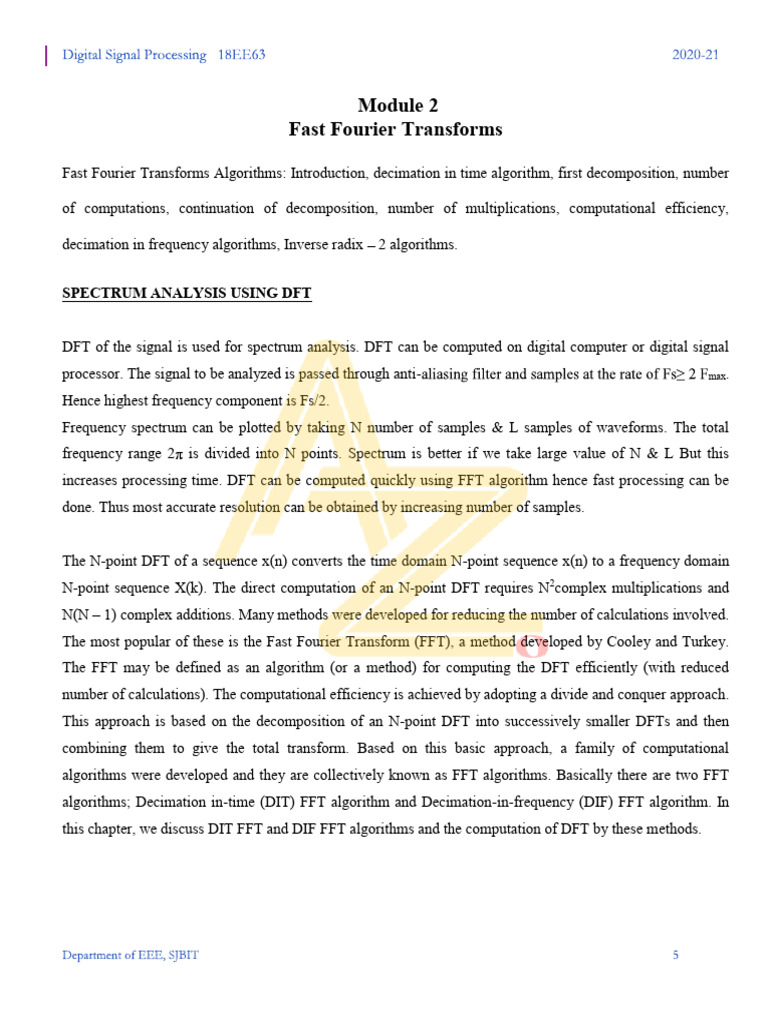 DSP Mod2@AzDOCUMENTS - in | PDF | Fast Fourier Transform | Discrete Fourier Transform