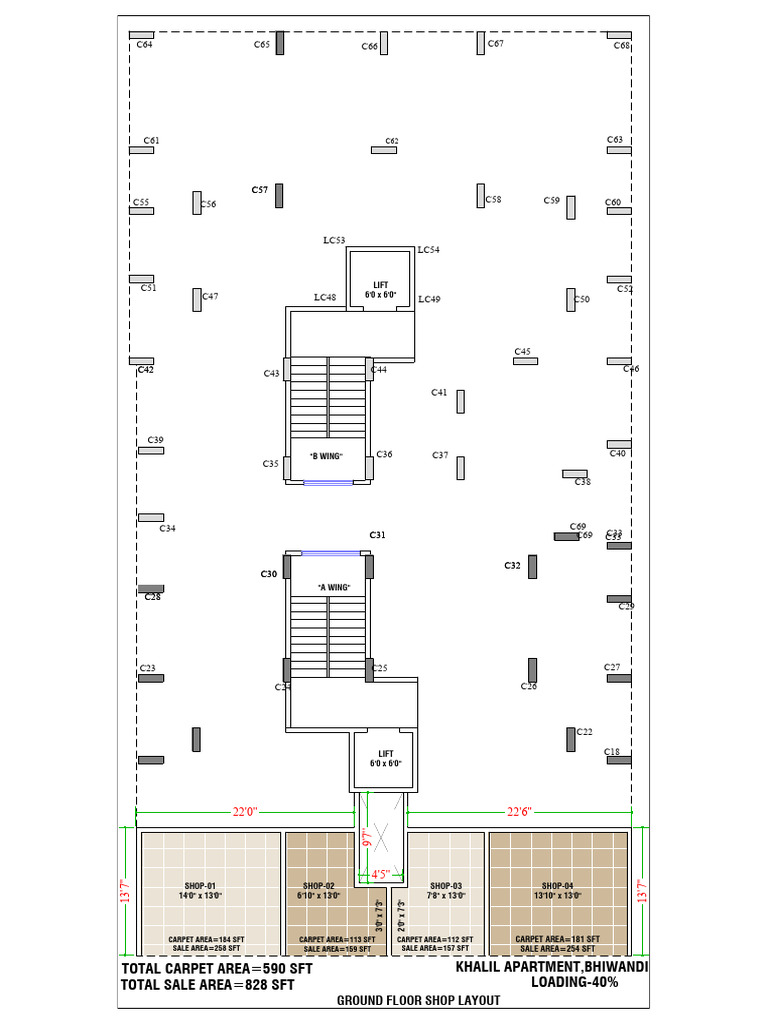 Ground Floor Shop Layout Bhiwandi | PDF