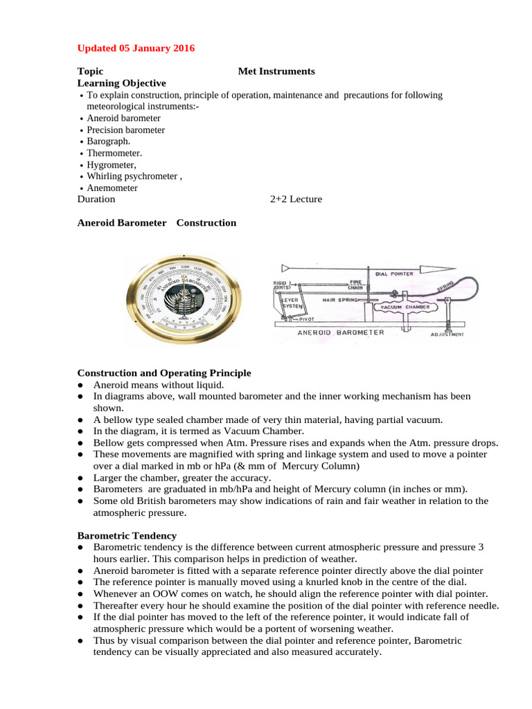 09 Meterological Instruments | PDF | Atmospheric Pressure | Atmosphere