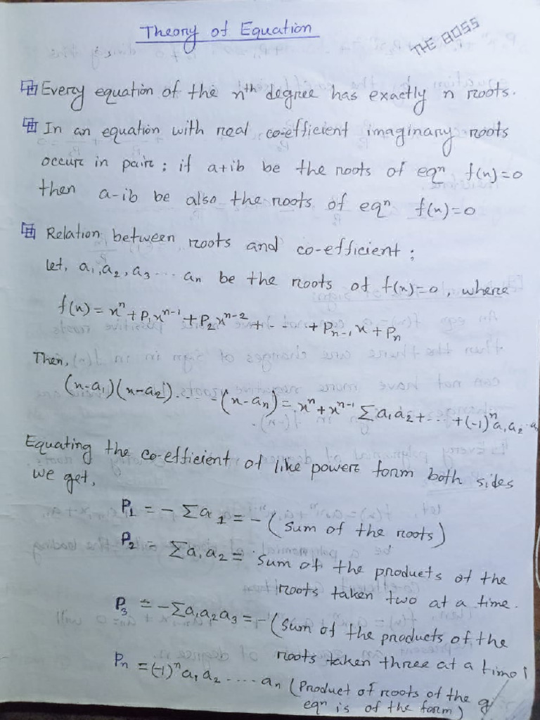 Theory of Equation 2 | PDF
