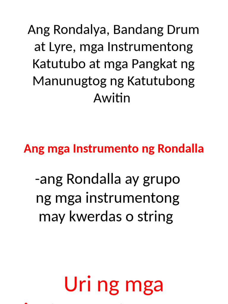Rondalla Q3 W5 | PDF