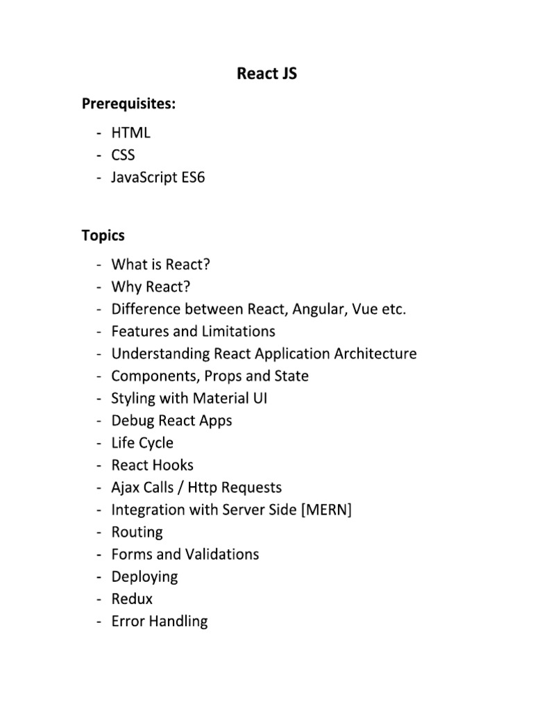 Reactjs By Sudhakar Sir Pdf Class Computer Programming Java Script