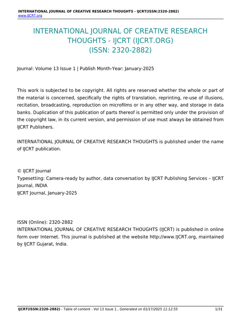 IJCRT_TOC_vol_13_issue_1 | PDF