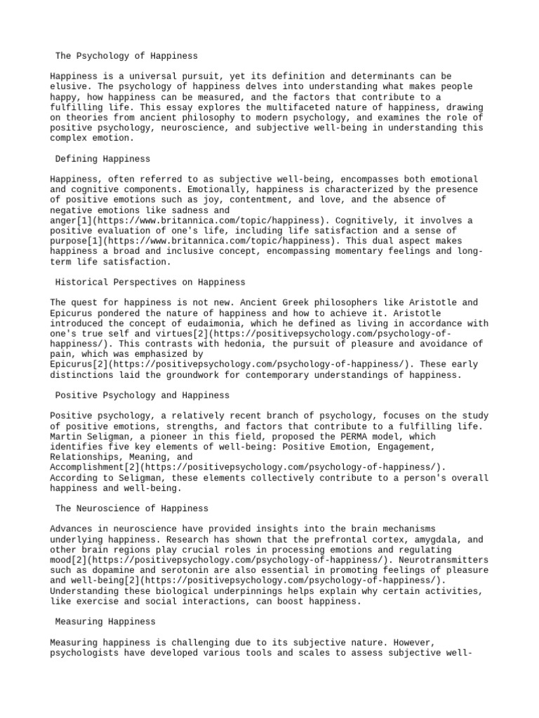 Understanding Happiness Psychology | PDF | Happiness | Positive Psychology