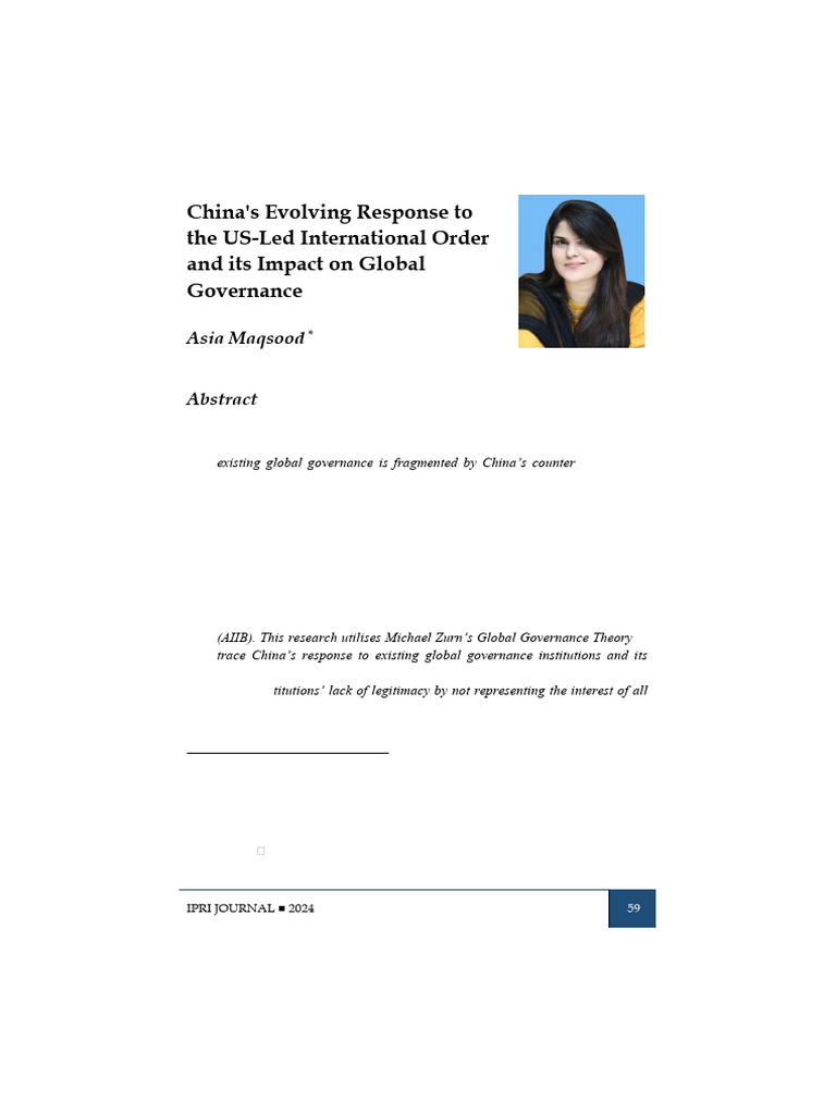 3 Article 3 IPRI Journal XXIV II Asia Maqsood DEC30 | PDF | Governance ...