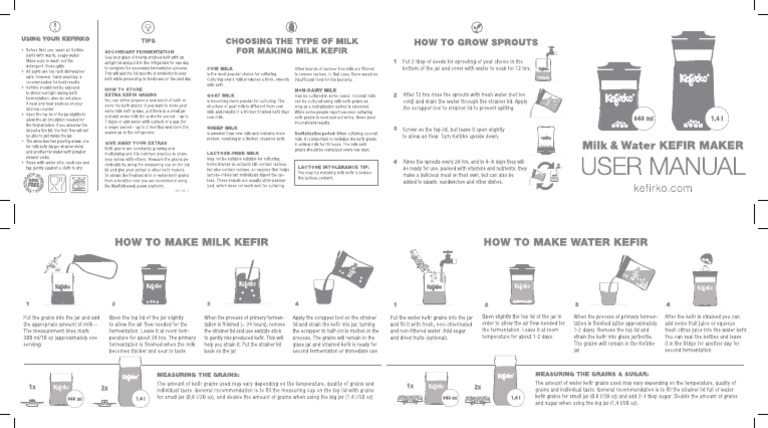 English Kefir Maker User Manual | PDF
